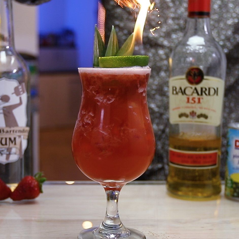 Flaming Strawberry Cocktail Recipe