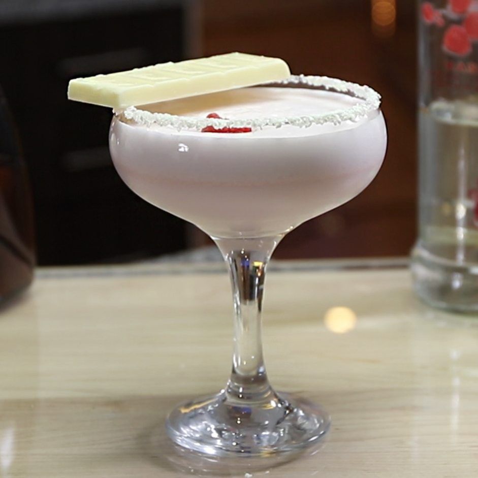 White Choc Raspberry Martini Cocktail Recipe