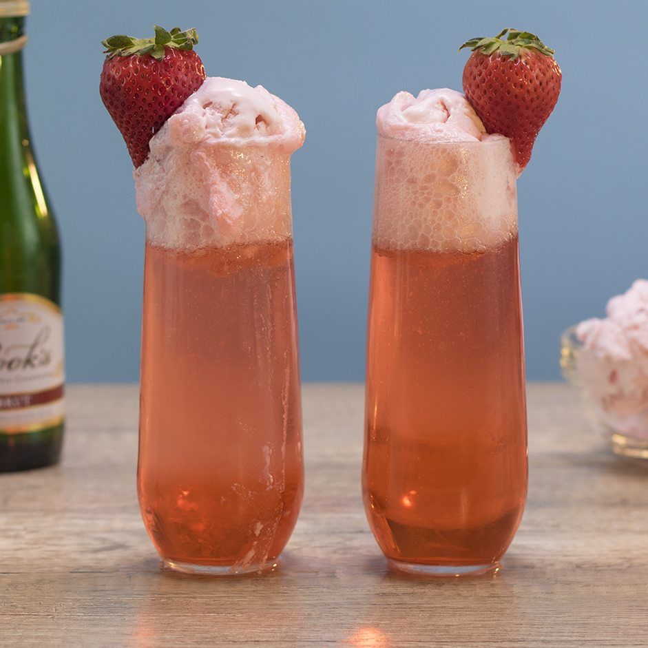 Strawberry Mimosa Float Cocktail Recipe