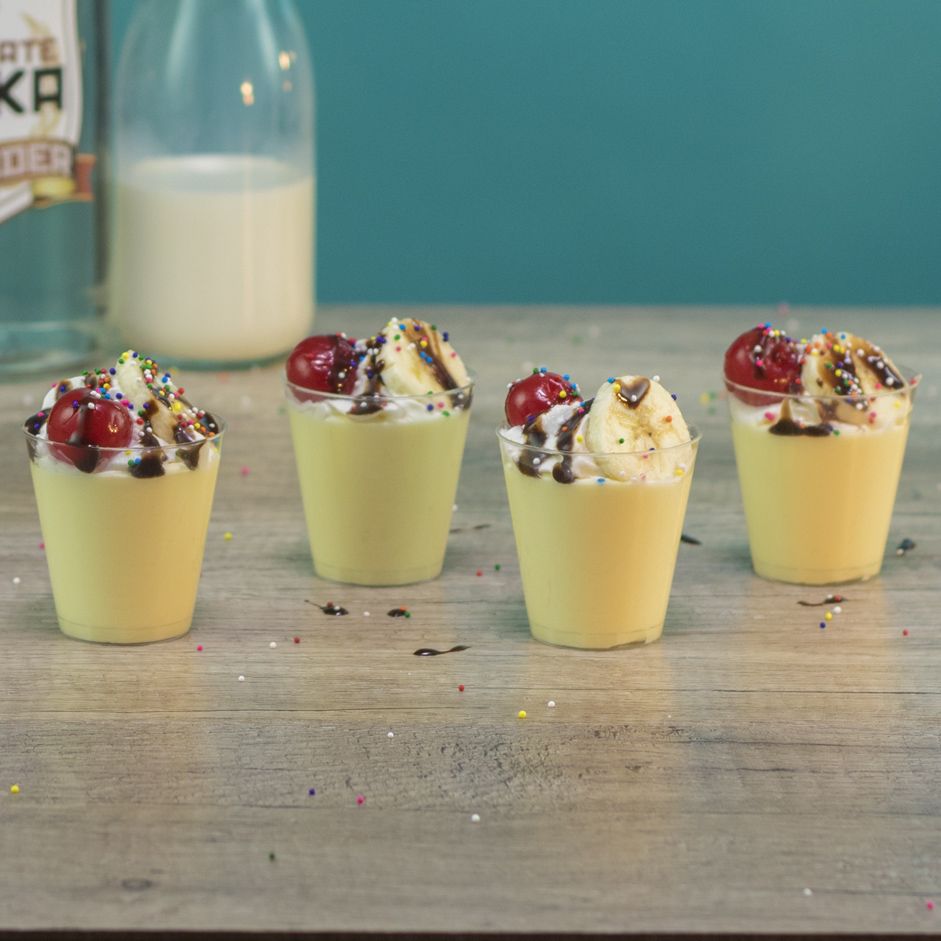 Banana Split Pudding Shots Cocktail Recipe