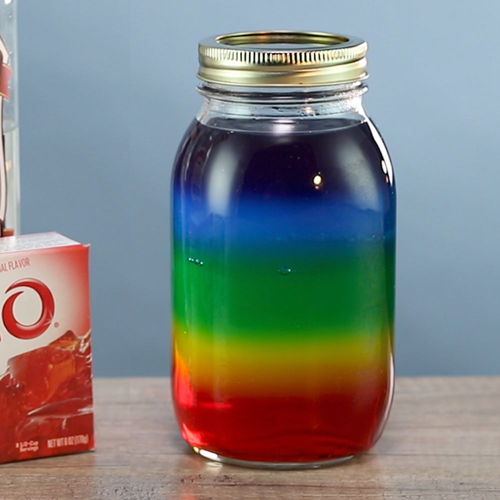 Rainbow Mason Jar Jello Cocktail Recipe
