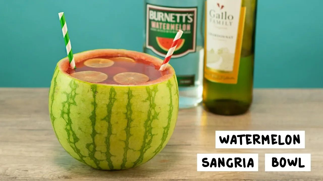 Watermelon Sangria Bowl Cocktail Recipe