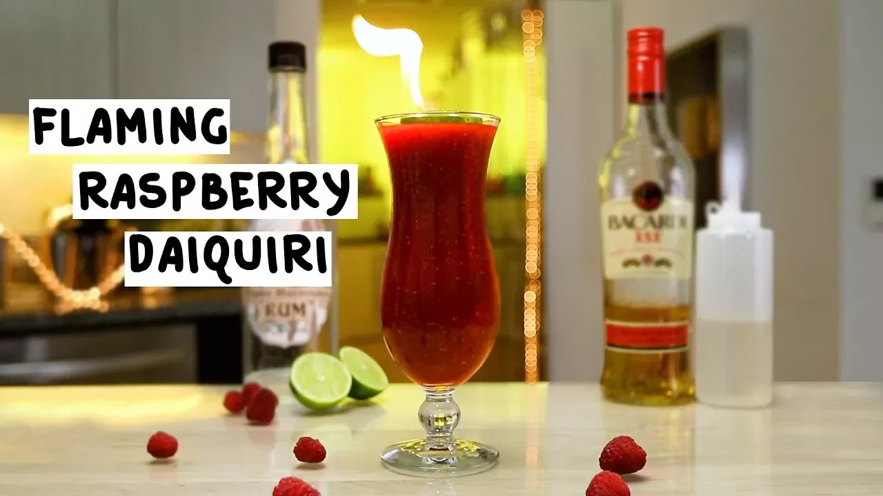 Flaming Raspberry Daiquiri Cocktail Recipe