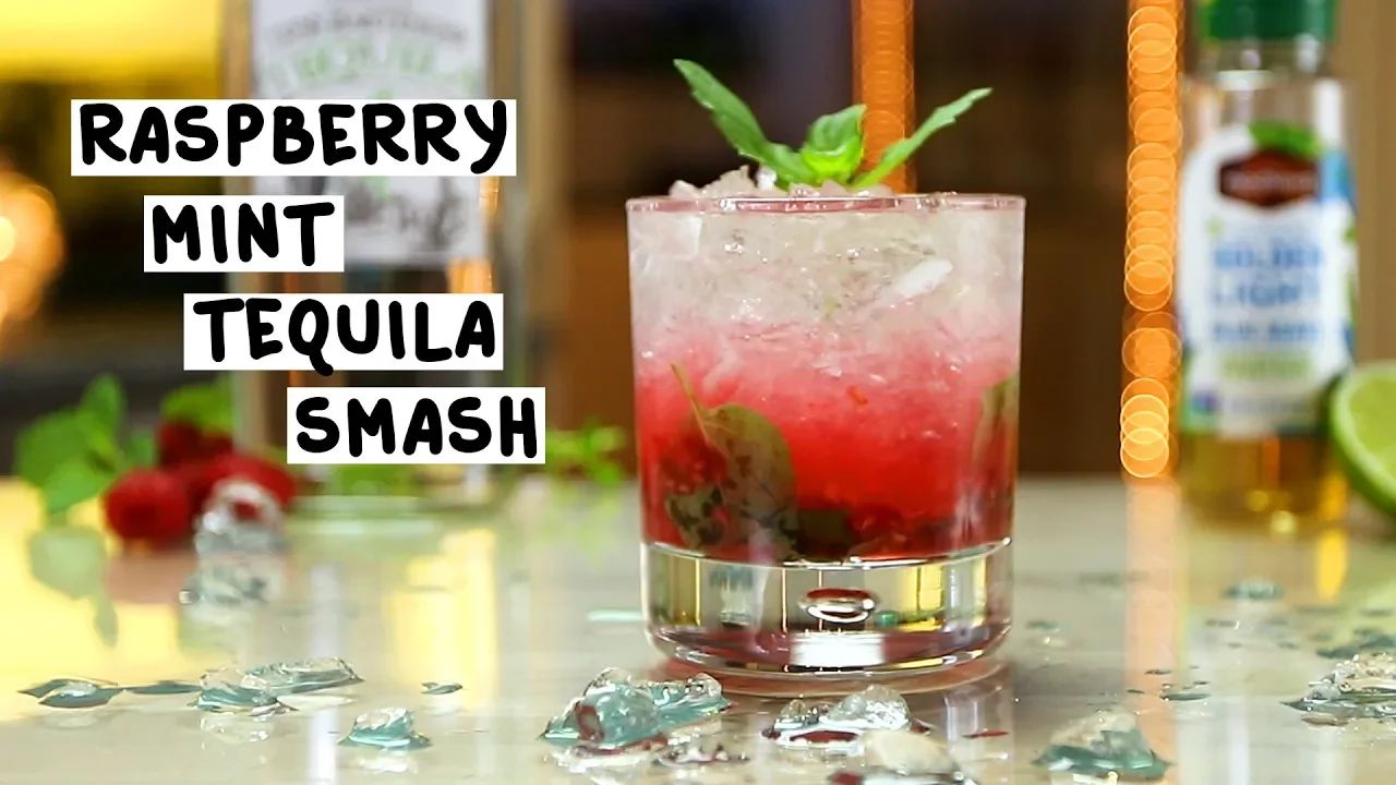 Raspberry Mint Tequila Smash Cocktail Recipe