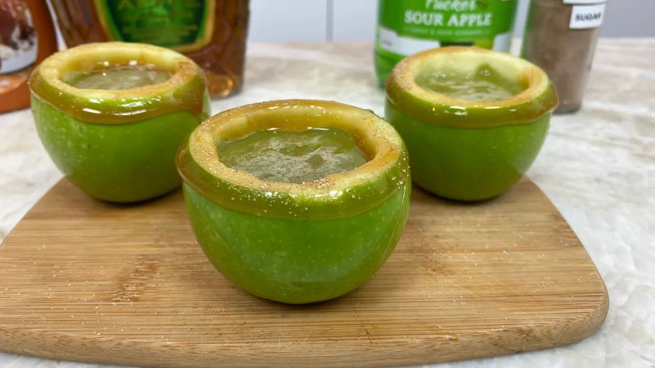 Edible Crown Apple Shot Glasses Cocktail Recipe